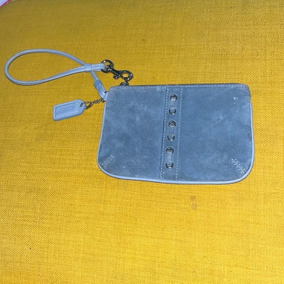 Coach | Bags | Coach Robins Egg Color Leather Wristlet | Poshmark